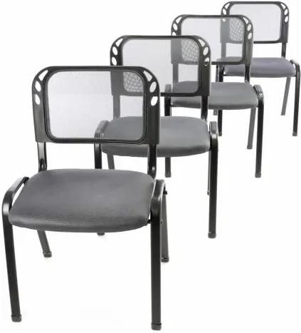 Garthen 41041 Sada 4 stohovatelných kongresových židlí - šedá