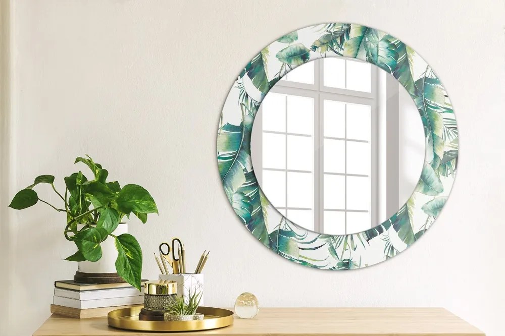 Kulaté dekorativní zrcadlo Listy fi 50 cm