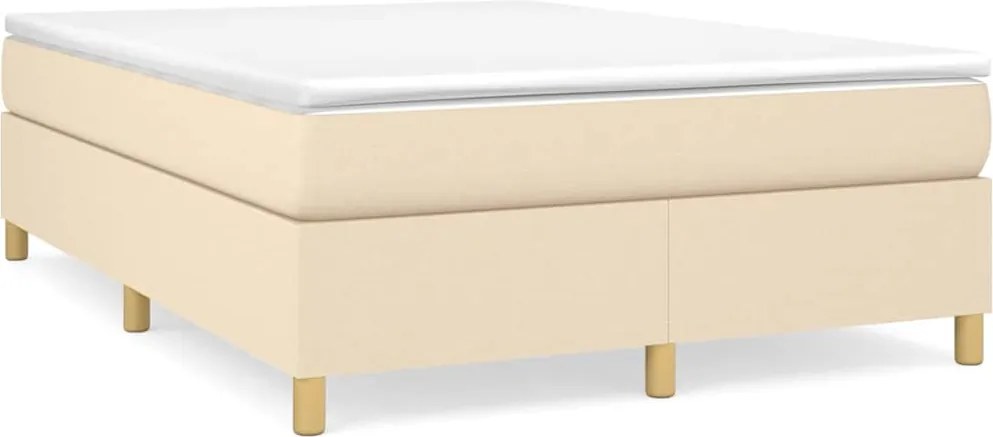 Rám postele s boxspringem krémový 140 x 190 cm textil 3120958