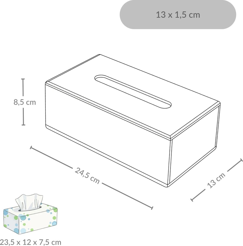Bambusový box na kapesníky SOVO, 25 x 13 cm