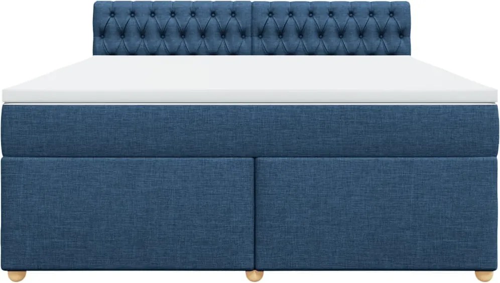 Box spring postel s matrací modrá 180x200 cm textil 3289072