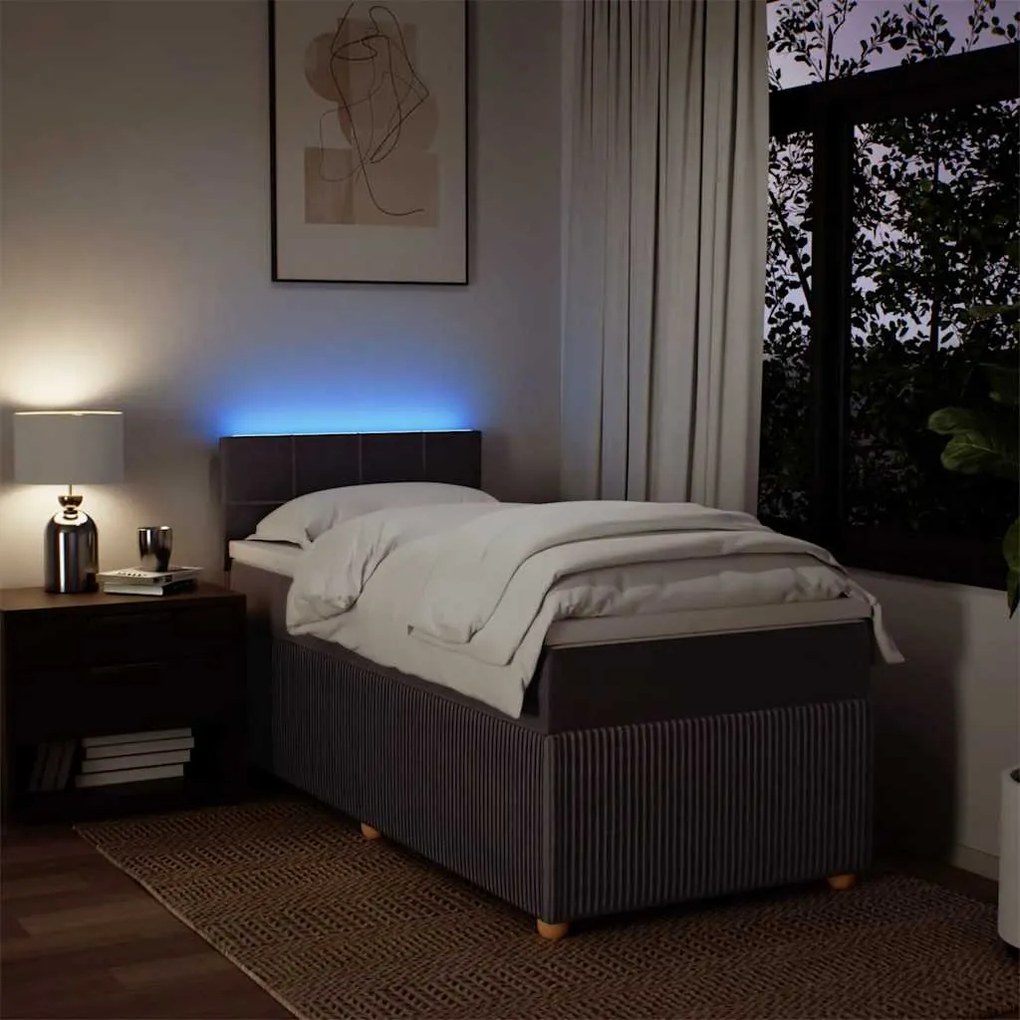 Box spring postel s matrací tmavě hnědá 80x200 cm textil 3289586