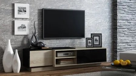 TV stolek SIGMA 1C 180 cm dub sonoma/černý