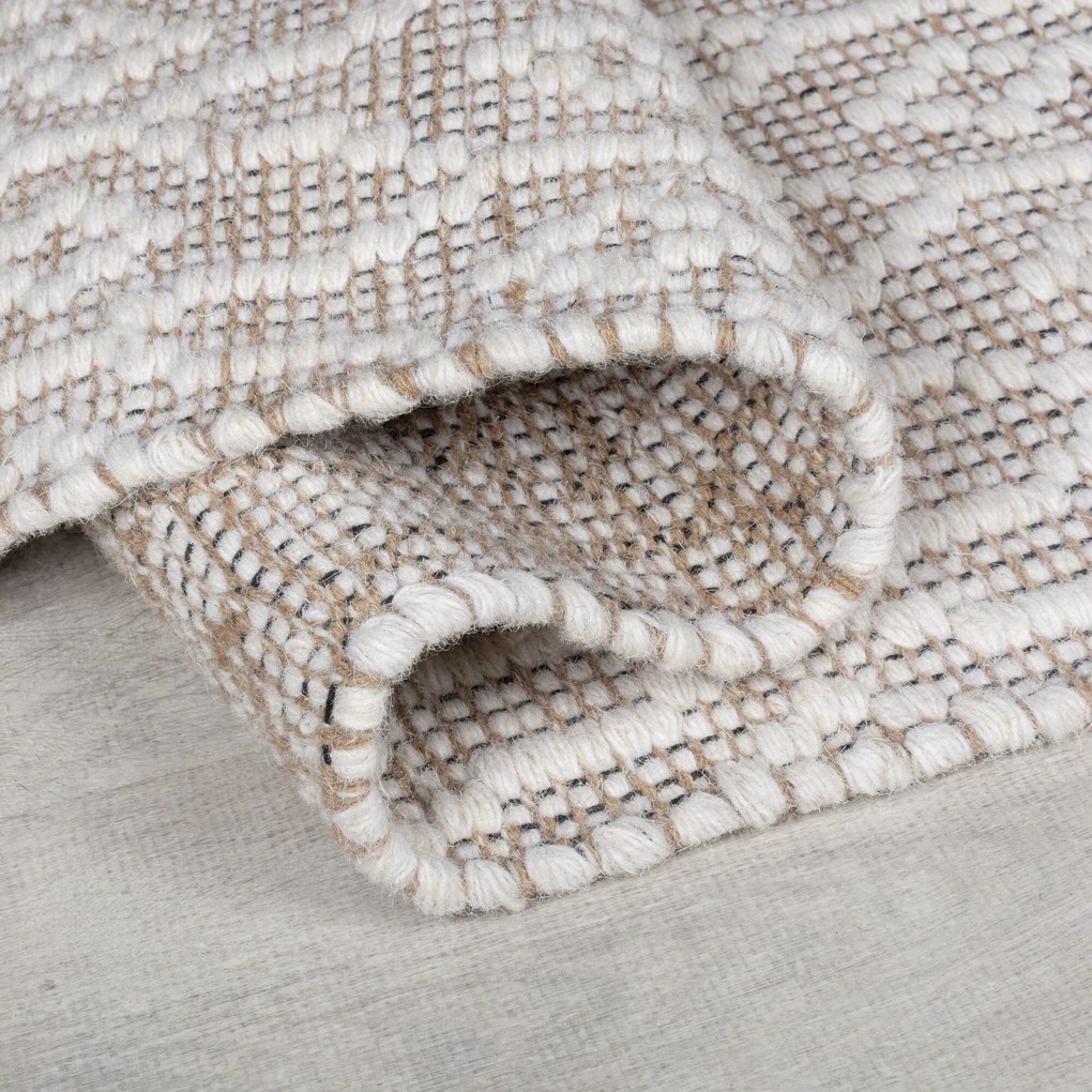 Flair Rugs, Ručně tkaný kusový koberec Nur Wool Dream Natural, 120x170, béžová, ložnice