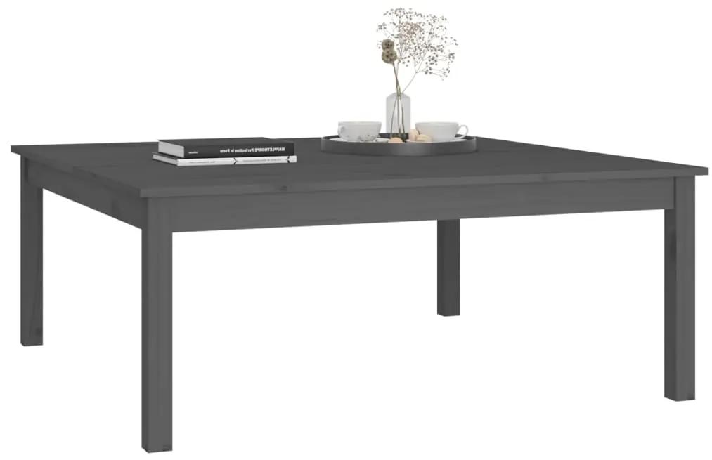 Konferenční stolek šedý 100 x 100 x 40 cm masivní borové dřevo - Default Title