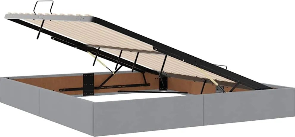 Postel s úložným prostorem a matrací Světle šedá 160 x 200 cm 3371916