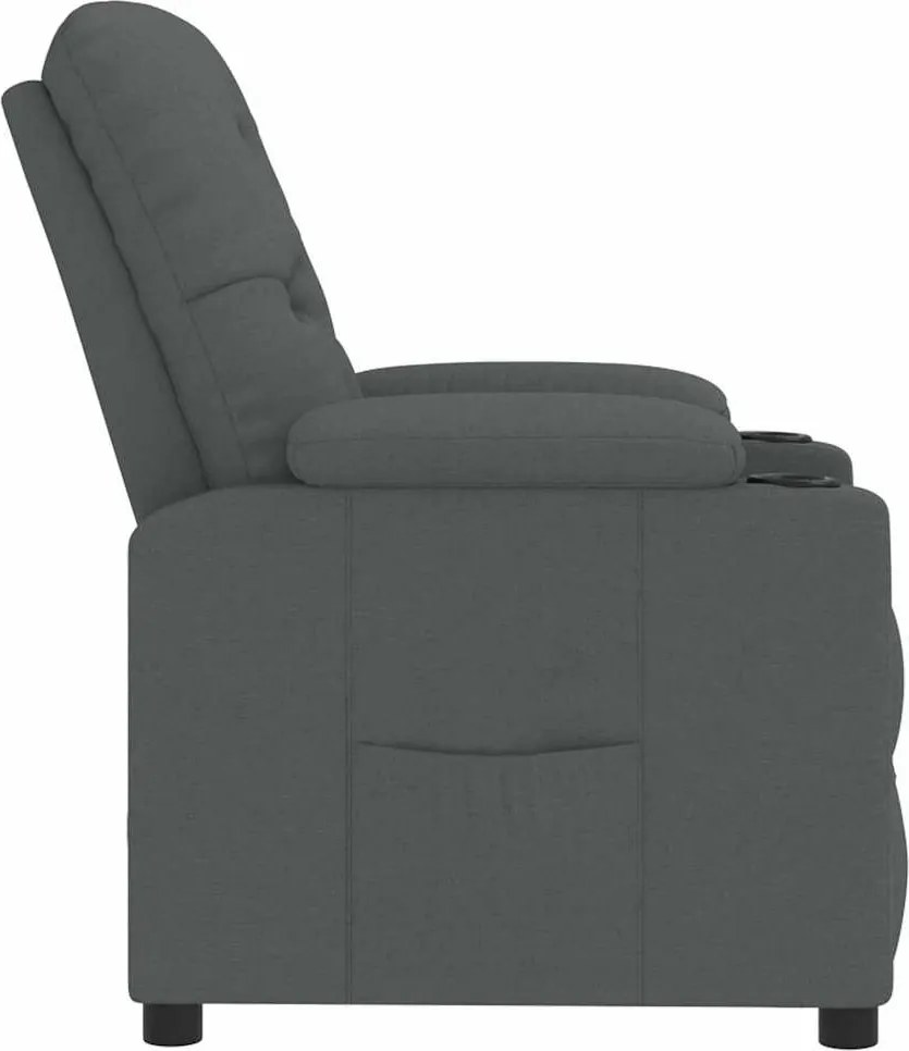 Polohovací křeslo tmavě šedé textil 339103