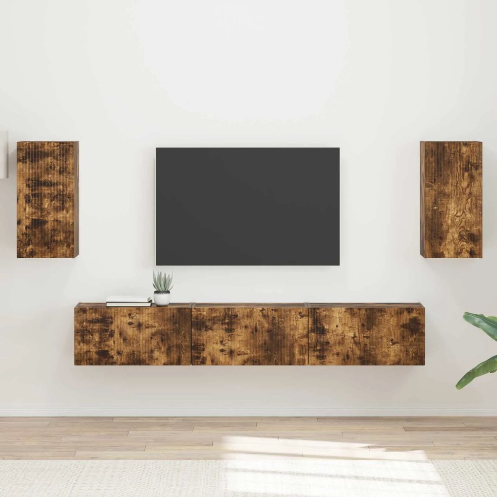 Sestava TV skříněk 5 ks Kouřový dub Kompozitní dřevo 3409074