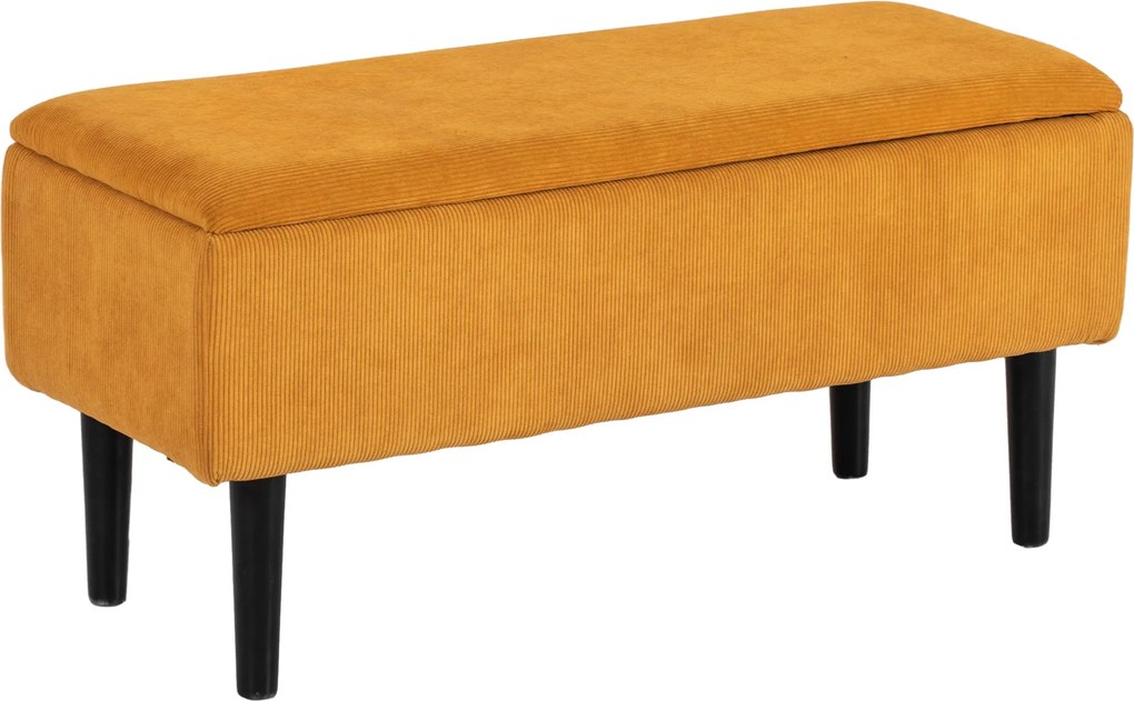 HOMCOM úložná lavička 47L s polyesterovým potahem do ložnice a předsíně, 95x38x45cm, Oranžová | Aosom