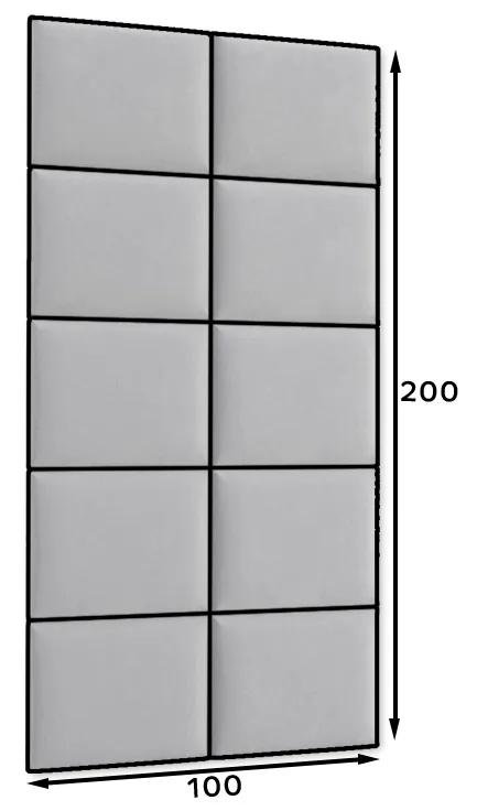Set 10 čalouněných panelů Quadra 100x200 cm (modrá). 1051974