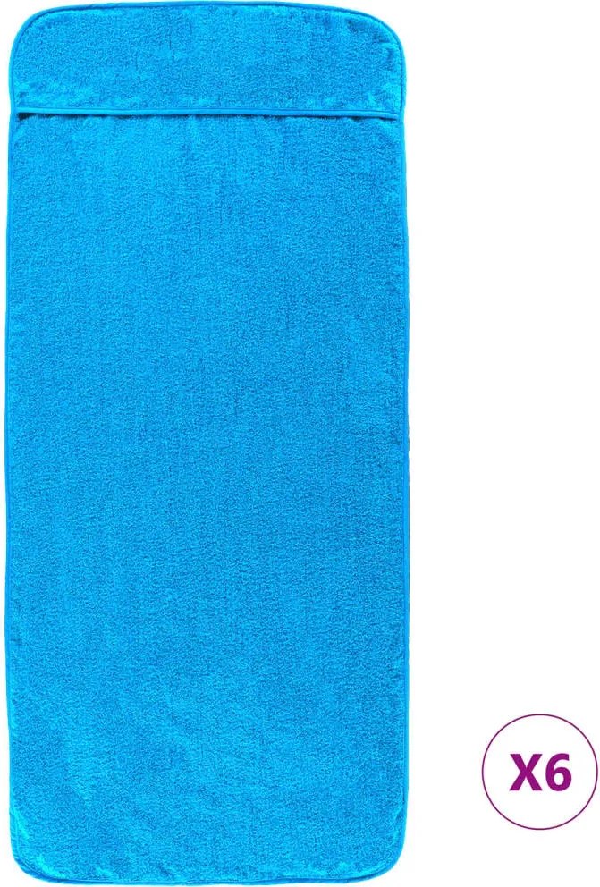 Plážové osušky 6 ks tyrkysové 60 x 135 cm textil 400 GSM 3157061