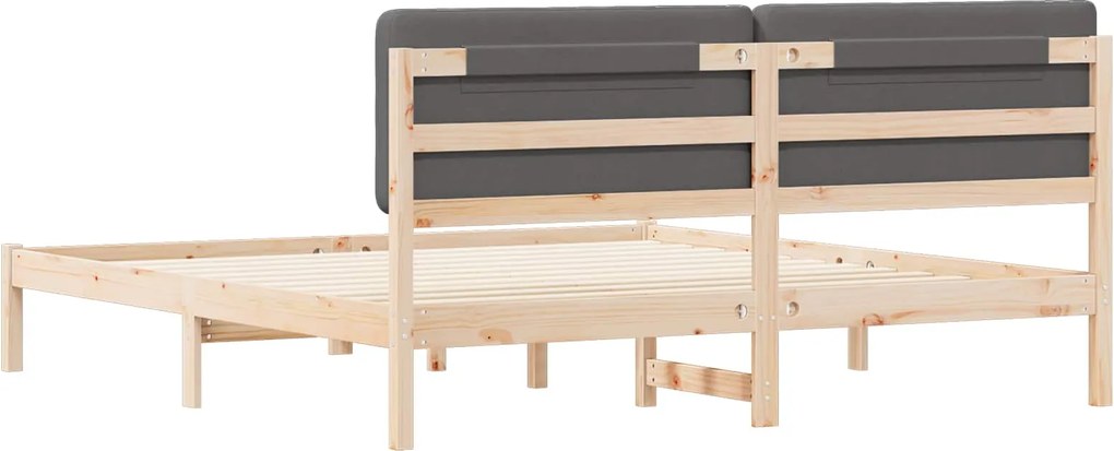 Rám postele s čalouněným čelem s čelo Tmavě šedá 200 x 200 cm 3405563