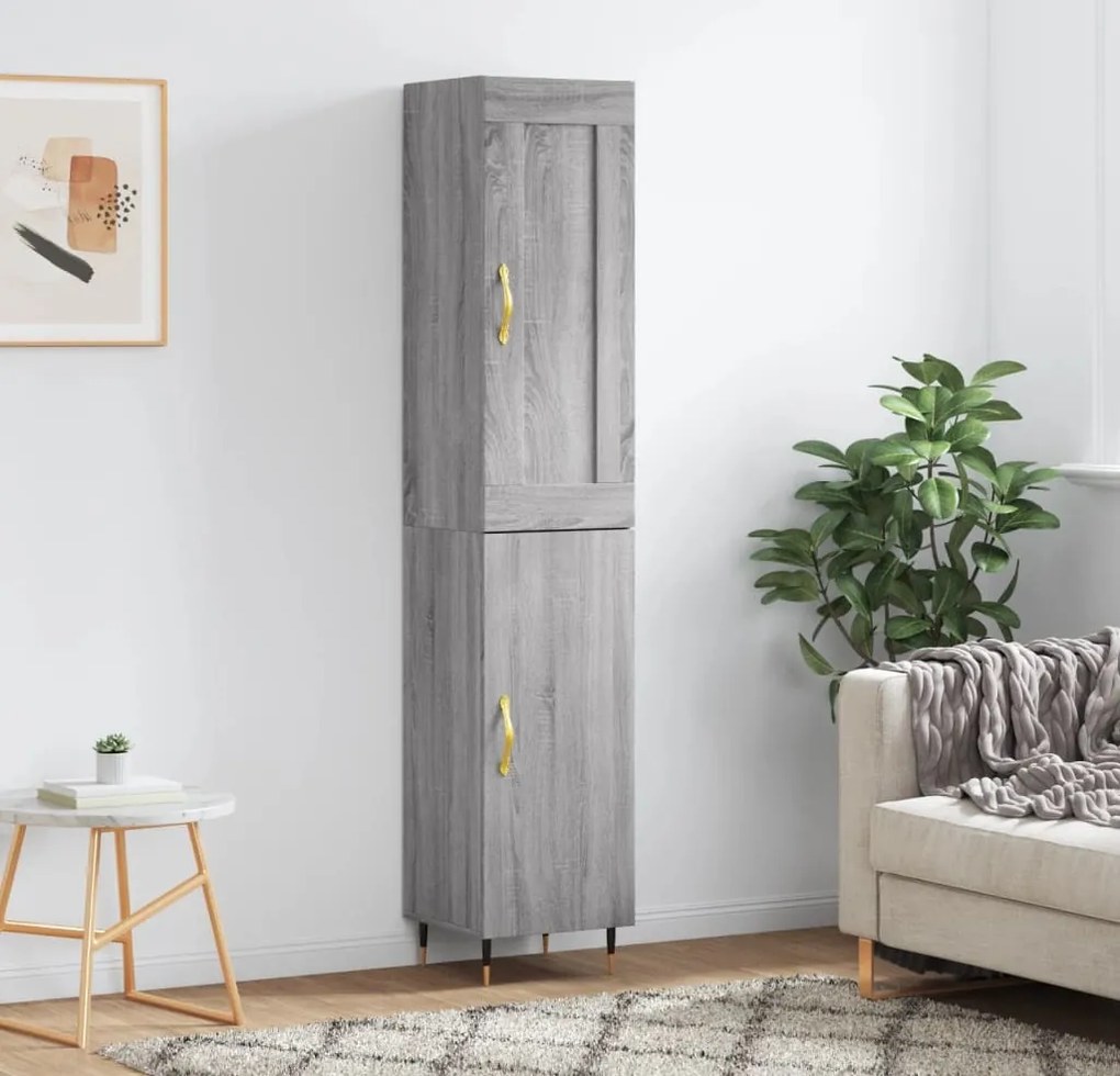 vidaXL Skříň highboard 34,5 x 34 x 180 cm kompozitní dřevo [3200120] Barva: Betonová šedá