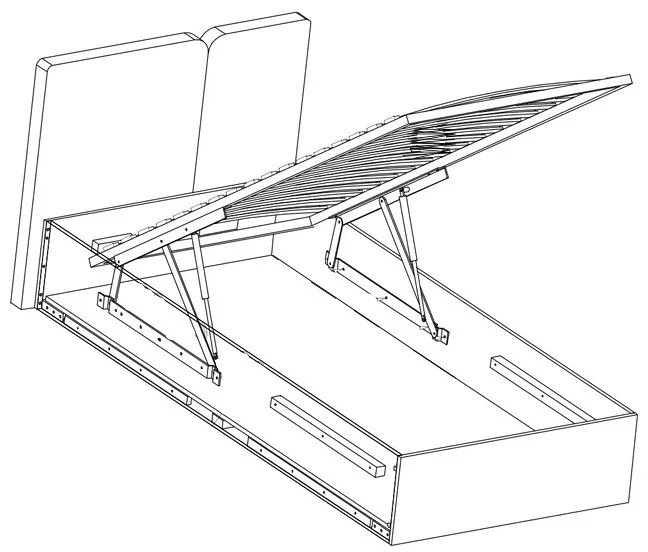 Studentská postel 90x200cm s úložným prostorem Hailee - zelená/šedá