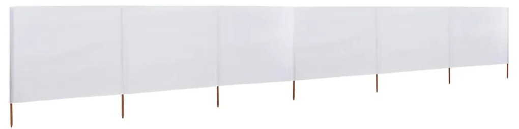 vidaXL Marketos 6dílná zástěna proti větru látková 800 x 120 cm pískově bílá