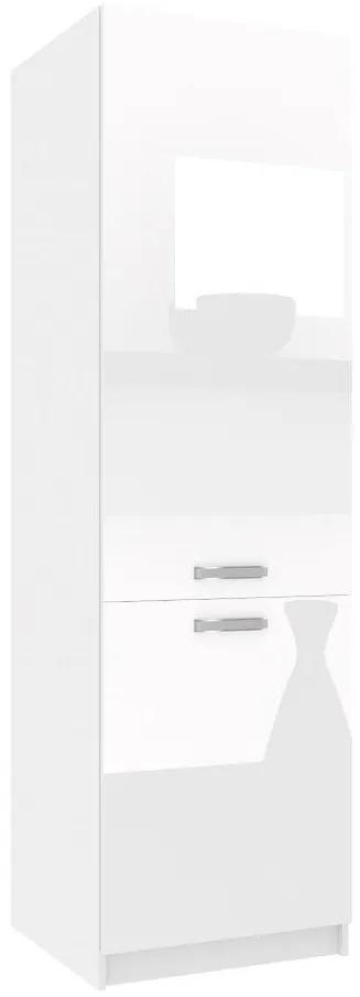 Vysoká kuchyňská skříňka Belini na vestavnou lednici 60 cm bílý lesk  INF SSL60/0/WT/W/0/F