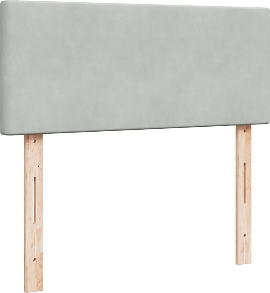 Box spring postel s matrací světle šedá 120x190 cm samet 3287680