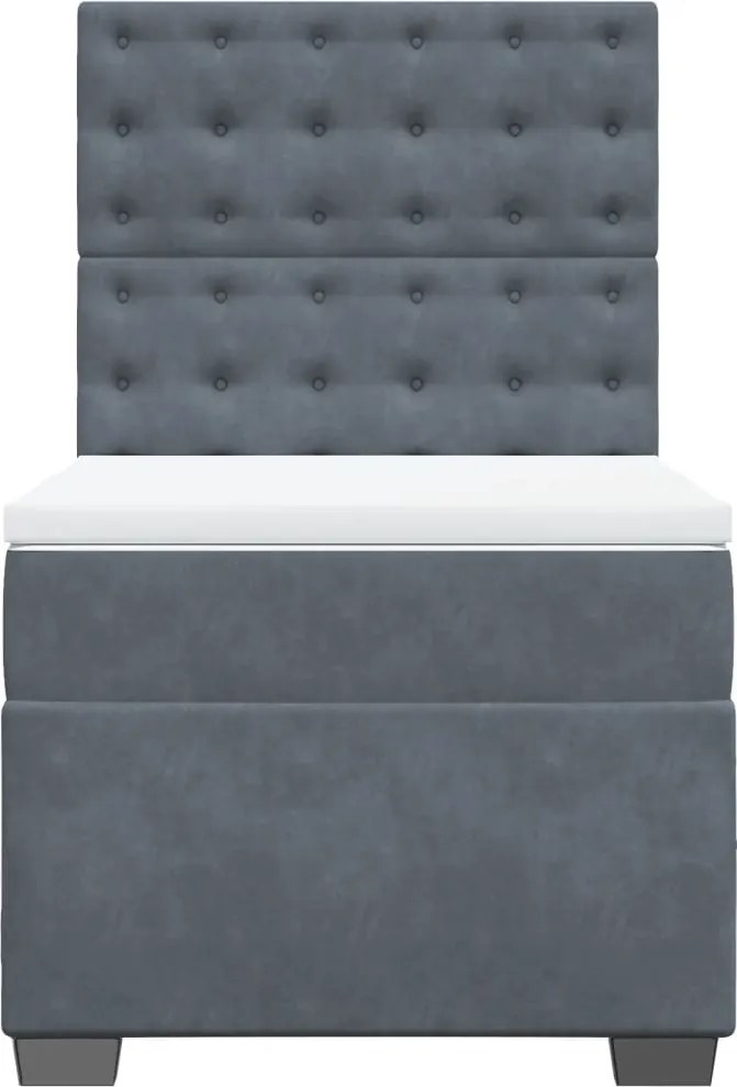 Box spring postel s matrací tmavě šedá 100x200 cm samet 3290847