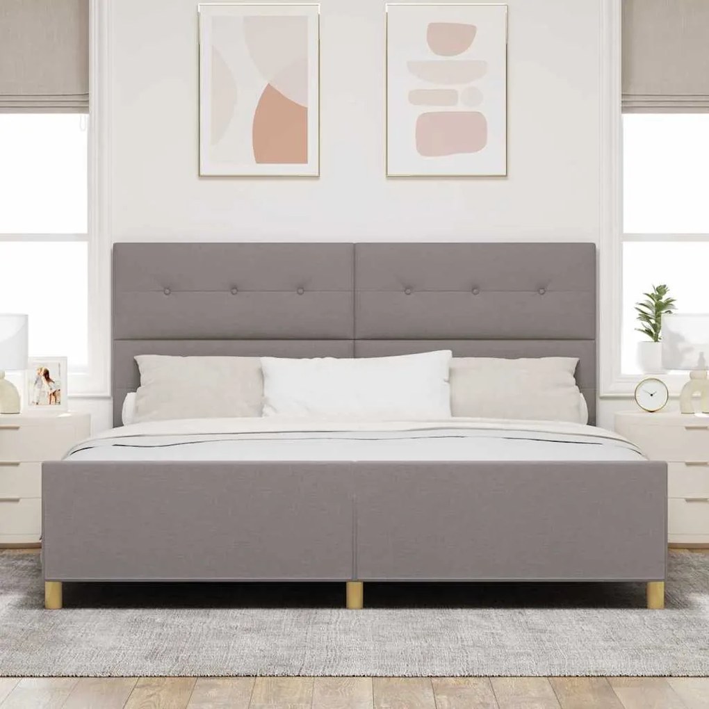Rám postele s čelo Taupe 200 x 200 cm textil 3344757