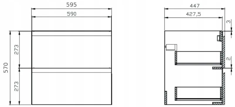 Cersanit Moduo, koupelnová skříňková souprava s umyvadlem na desku 80x45x95 cm, bílá lesklá-dub, S801-447