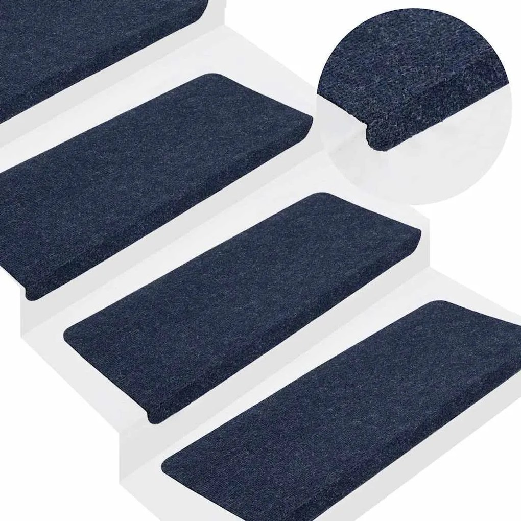vidaXL Samolepicí nášlapy na schody 15 ks 65x24,5x3,5 cm [343478] Barva: Modrá