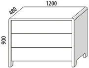 Komoda Fantazie Domestav F325 Materiál: DUB Natur, Barevne provedení: Barevné olejování