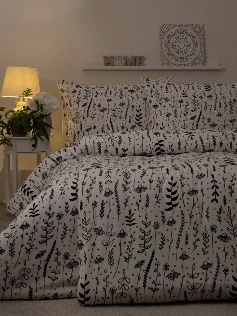 MK Lůžkoviny Francouzské flanelové povlečení - Lily 220 × 200 cm, 2ks 70 x 90 cm