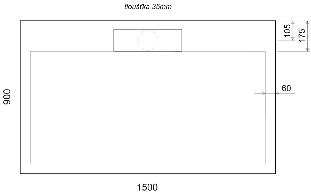 GELCO - IRENA sprchová vanička z litého mramoru, obdélník 150x90x3,5cm, HI15090