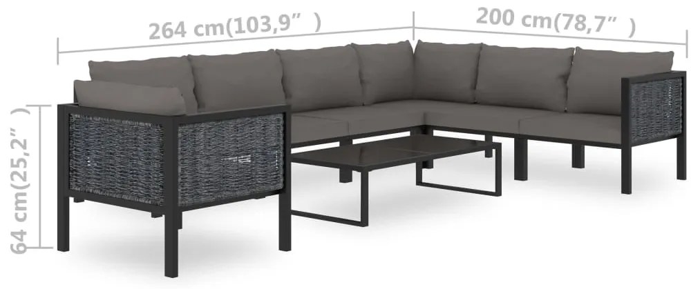 vidaXL Marketos 8dílná zahradní sedací souprava s poduškami polyratan uhlová