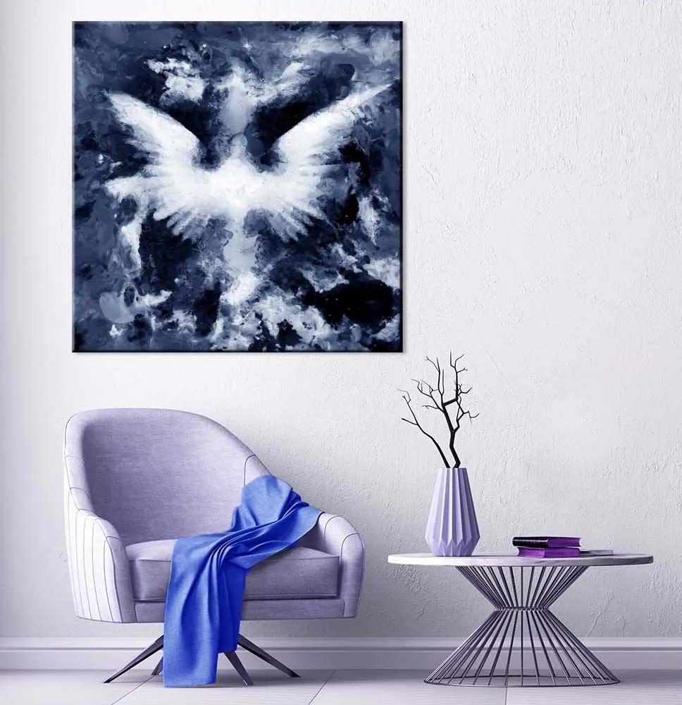 Malvis ® Abstraktní obraz andělská křídla - modrý Velikost (šířka x výška): 100x100 cm