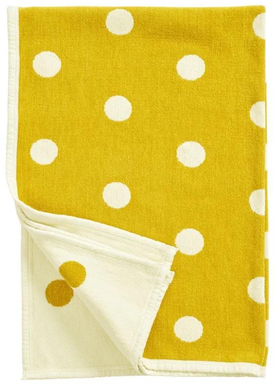 Dětská deka chenille Dots yellow 140x90, Klippan Švédsko Žlutá