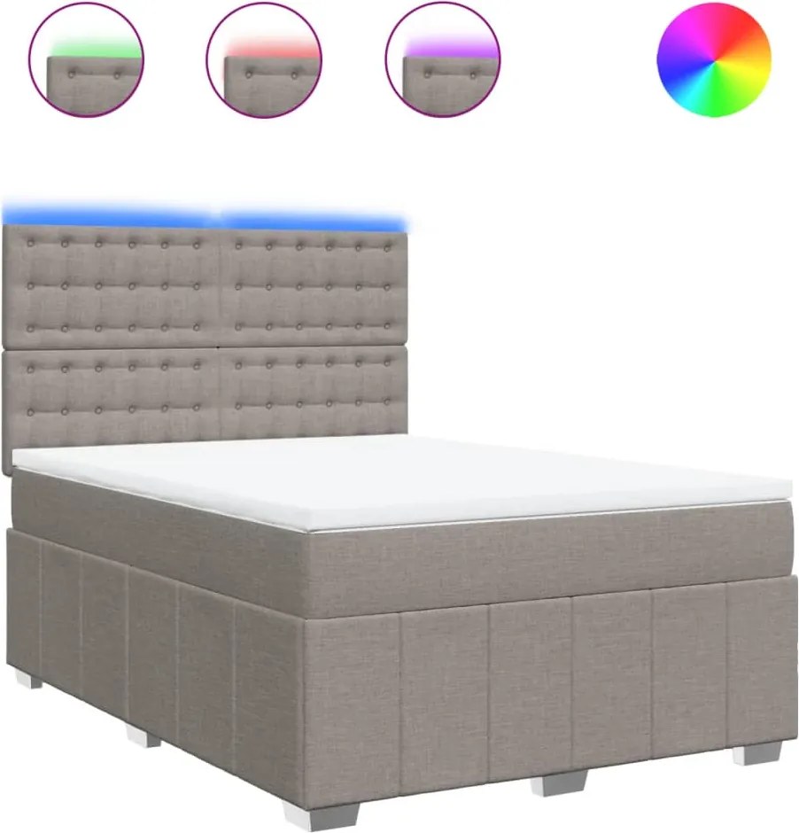 Box spring postel s matrací taupe 140x190 cm textil 3293981