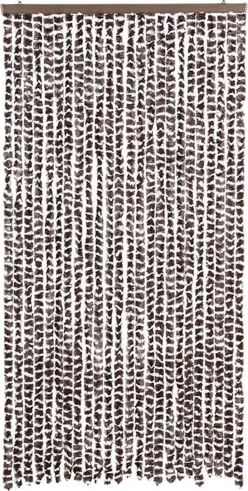 Závěs proti hmyzu hnědý a bílý 100 x 220 cm Chenille 325453