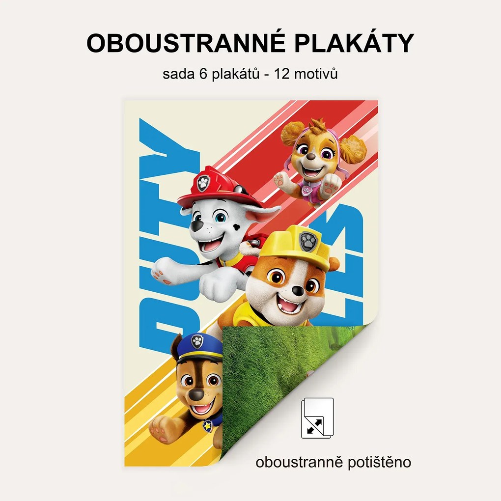 Sada oboustranných plakátů Tlapková Patrola | 2 x A3, 4 x A4 | DP6351399