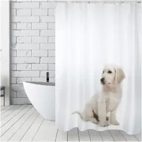 MSV SCOTT sprchový závěs motiv štěně bílý / 180 x 200 cm / polyester