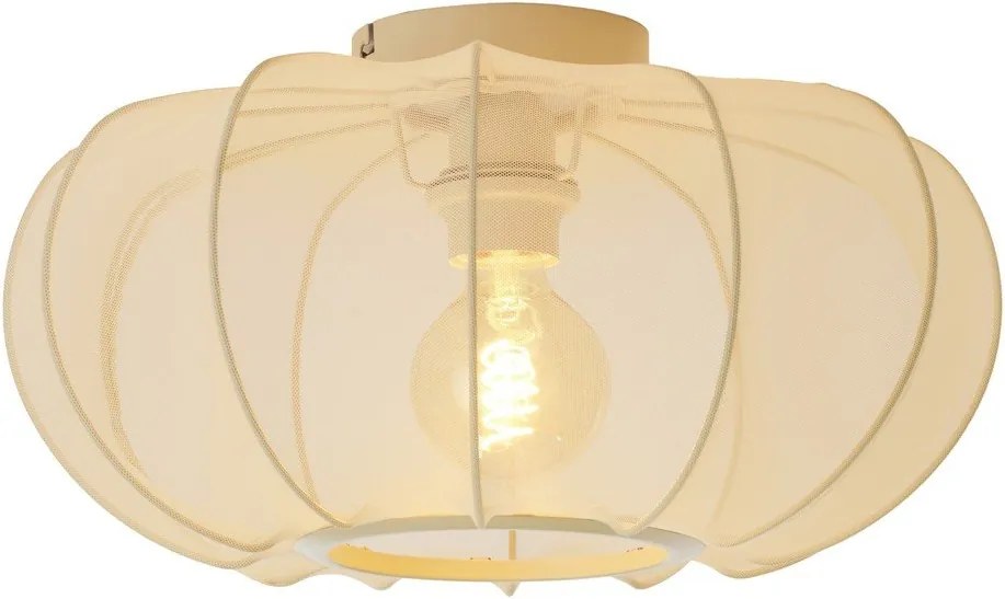 Krémové stropní svítidlo s textilním stínidlem ø 40 cm Plumalia – Light & Living