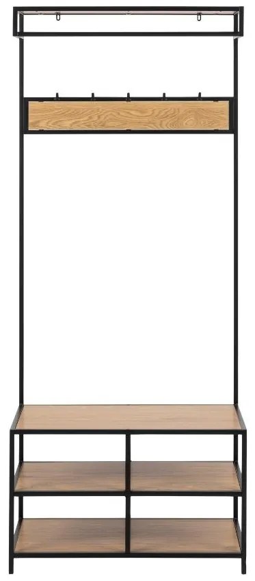 Scandi Dubový věšák s botníkem Darila 185 x 77 cm
