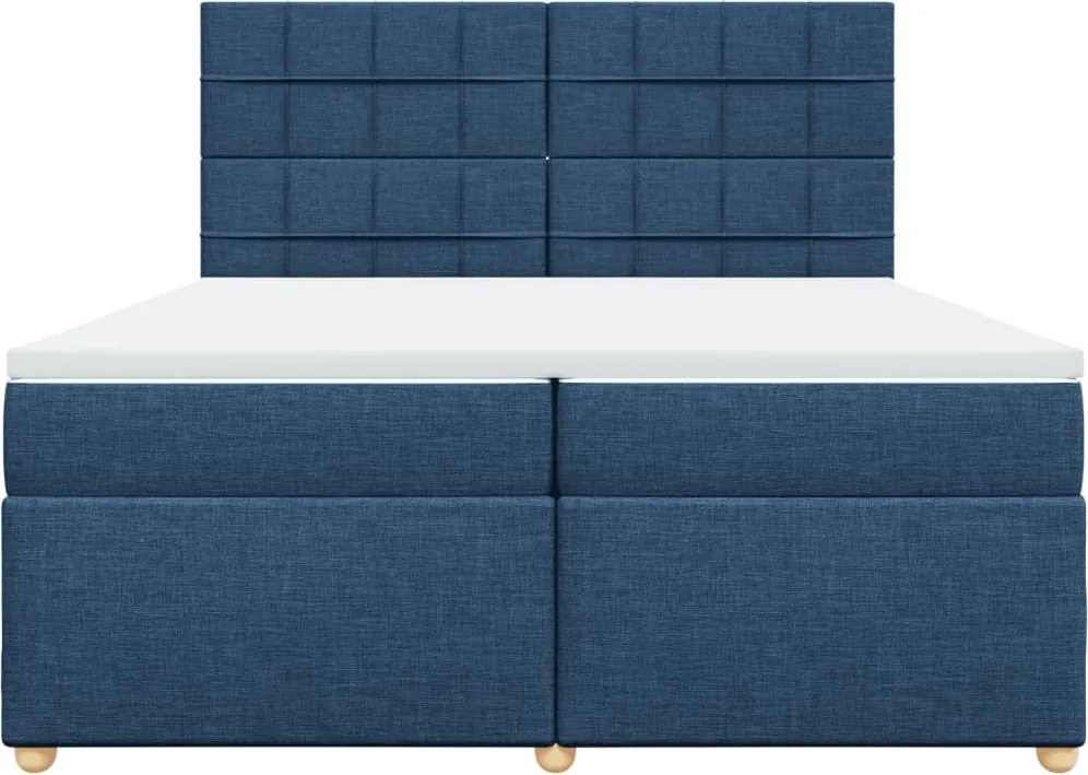Box spring postel s matrací modrá 200x200 cm textil 3291393
