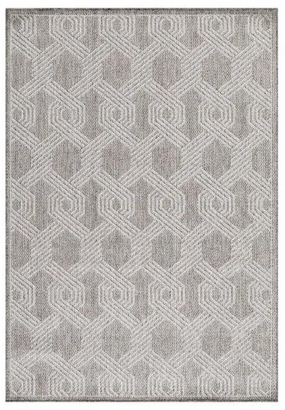 Šňůrkový koberec Aruba šestiúhelník šedý