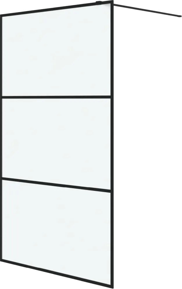 Sprchová zástěna walk-in černá 115 x 195 cm mléčné ESG sklo 152113