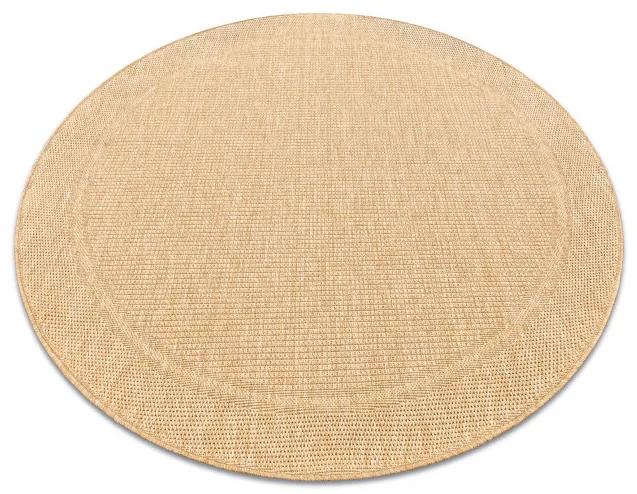 Šňůrkový koberec TIMO 5979 kruh, tmavě béžový