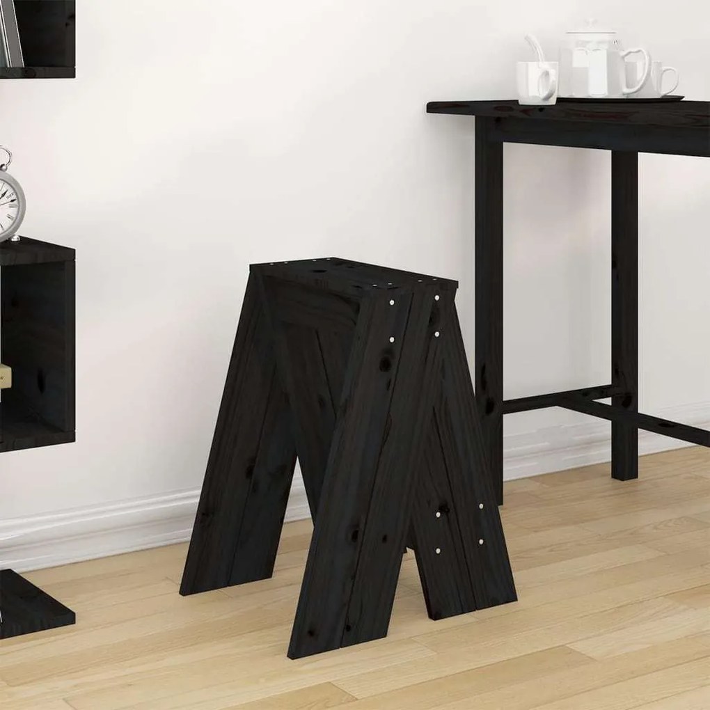 vidaXL Stoličky 2 ks 40x40x60 cm masivní borové dřevo [823668] Barva: Černá