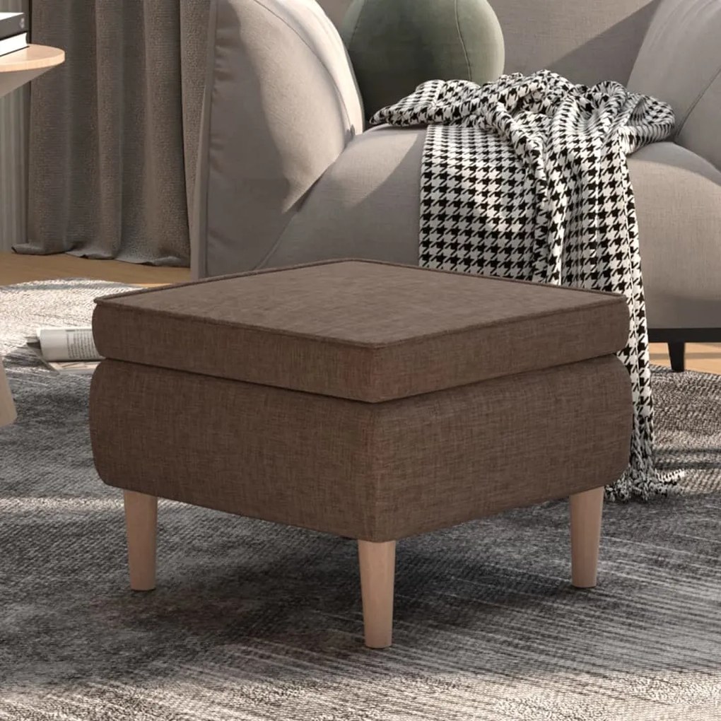 Stolička s dřevěnými nohami taupe textil 329454