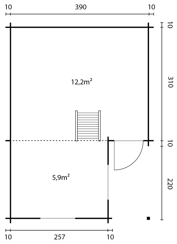 Domek Penelope 410x560cm, podkroví, 70mm