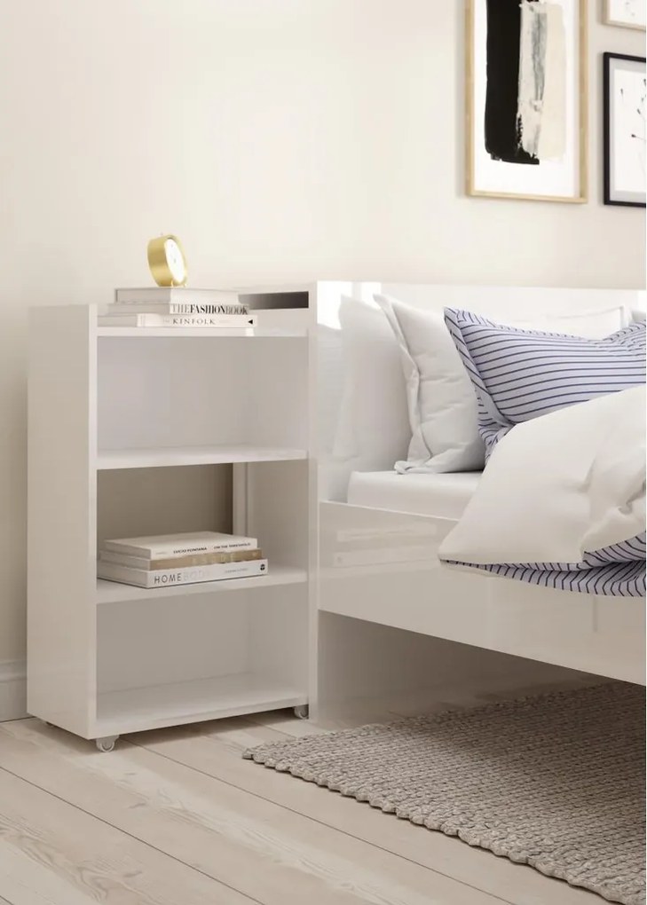 Úložné čelo postele Simplicity II 165 cm, bílý lesk