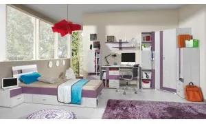 Dětský pokoj Delbert B - fialová nebo šedá, Barva fialová