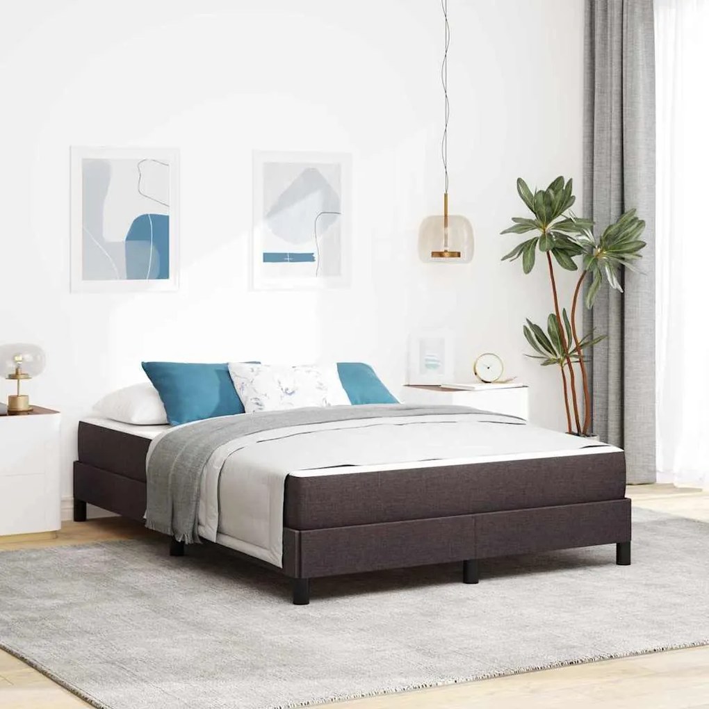 Postel s boxspringem Tmavě hnědá 160 x 200 cm textil 3398503