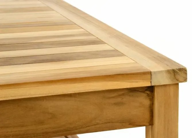 Divero 47272 Zahradní set lavic a stolu - neošetřené týkové dřevo - 135 cm