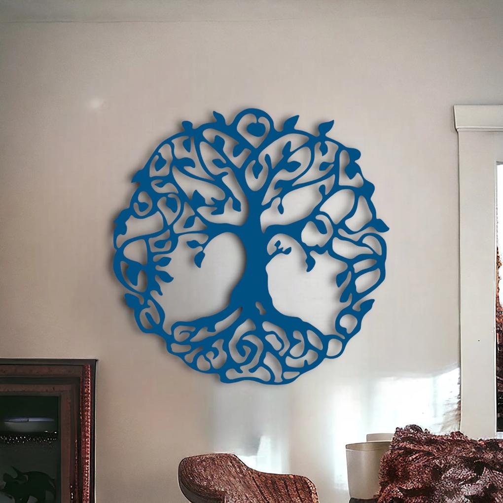 Strom života 1 - kovový obraz na zeď Velikost: 125cm, Barva: Blue