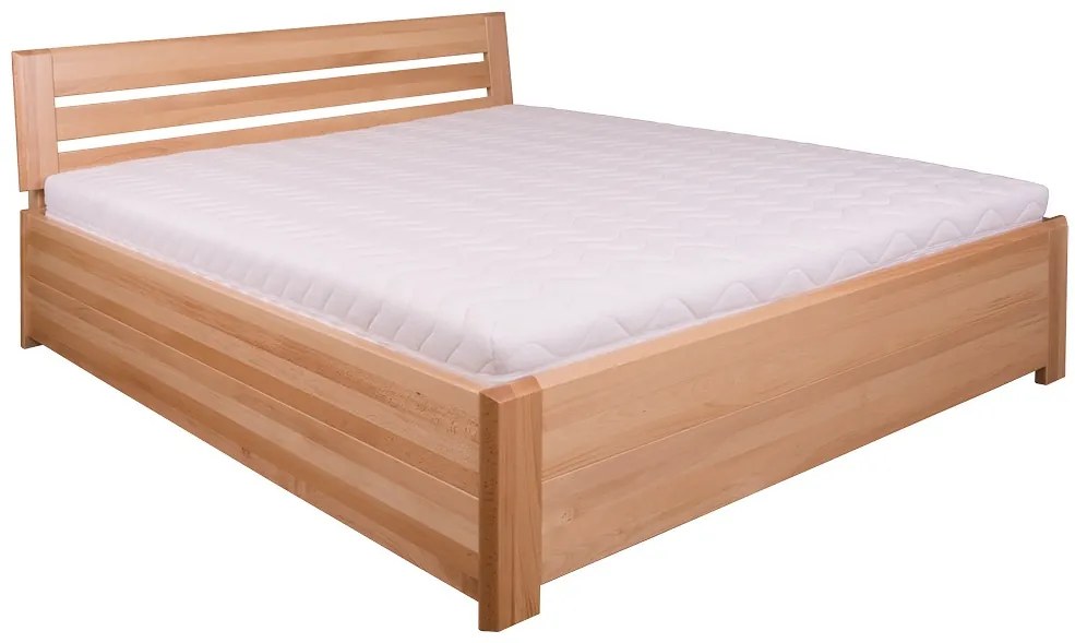 Drewmax LK196 200x200 cm dřevěná postel masiv buk dvojlůžko